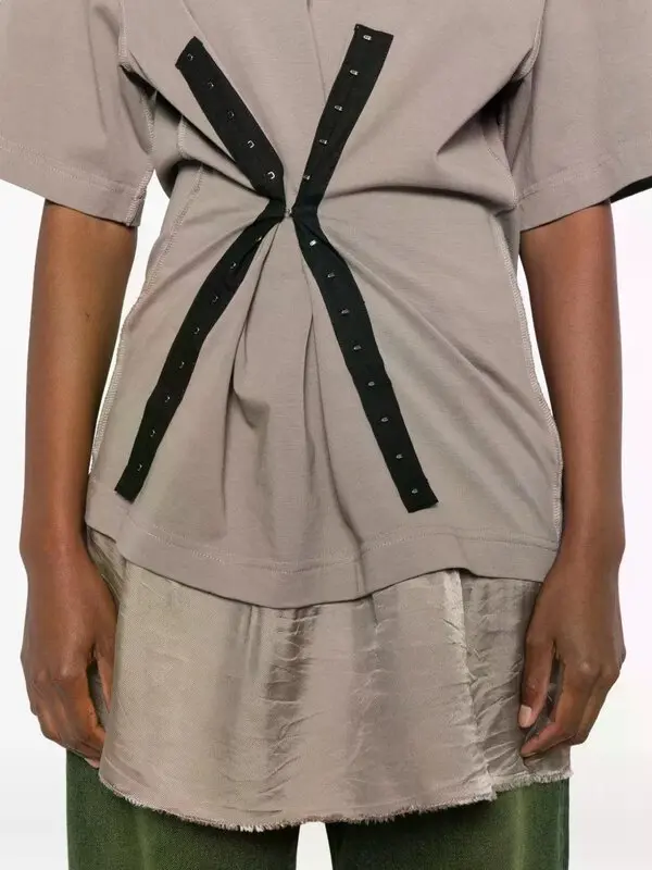 FEDERICO CINA Panelled Crew-neck T-shirt - Brown