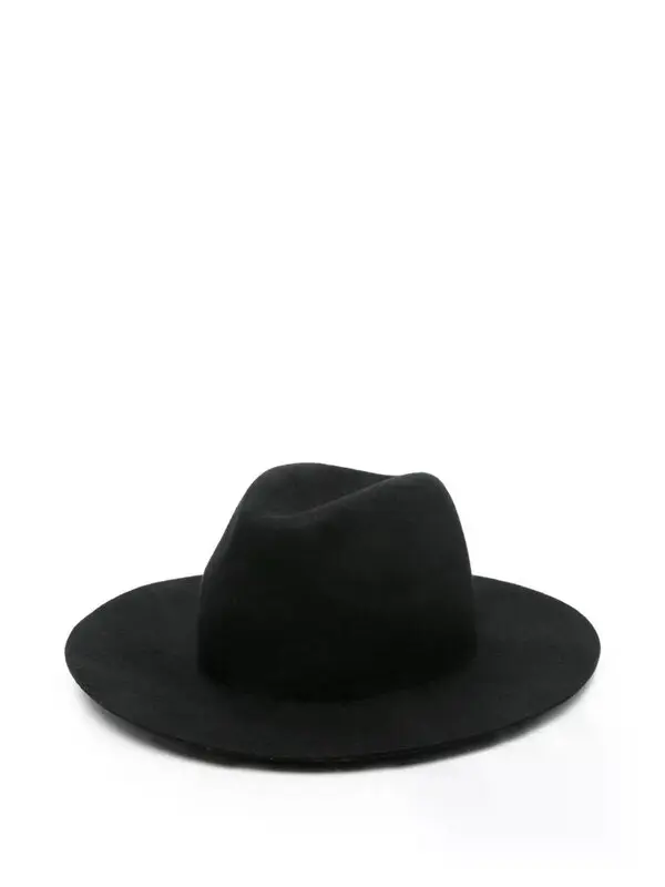 FORTE_FORTE Pearl-embellished Wide Brim Hat - Black