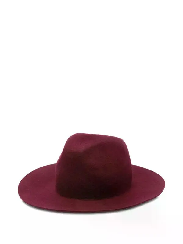 FORTE_FORTE Pearl-embellished Wide Brim Hat - Red