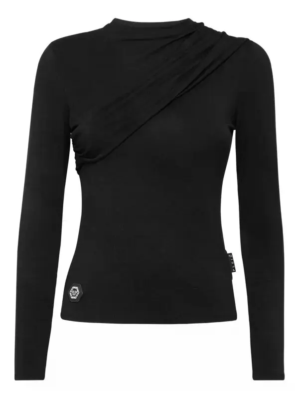 Philipp Plein Draped Long Sleeve Top