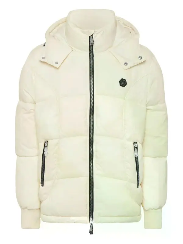 Philipp Plein Hooded Puffer Jacket - Neutrals