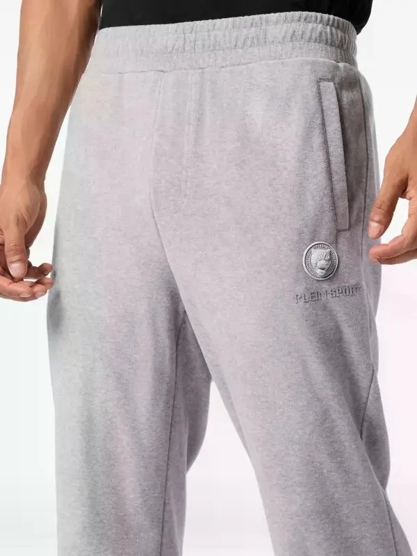 PLEIN SPORT Logo-patch Elasticated-cuff Joggers - Grey