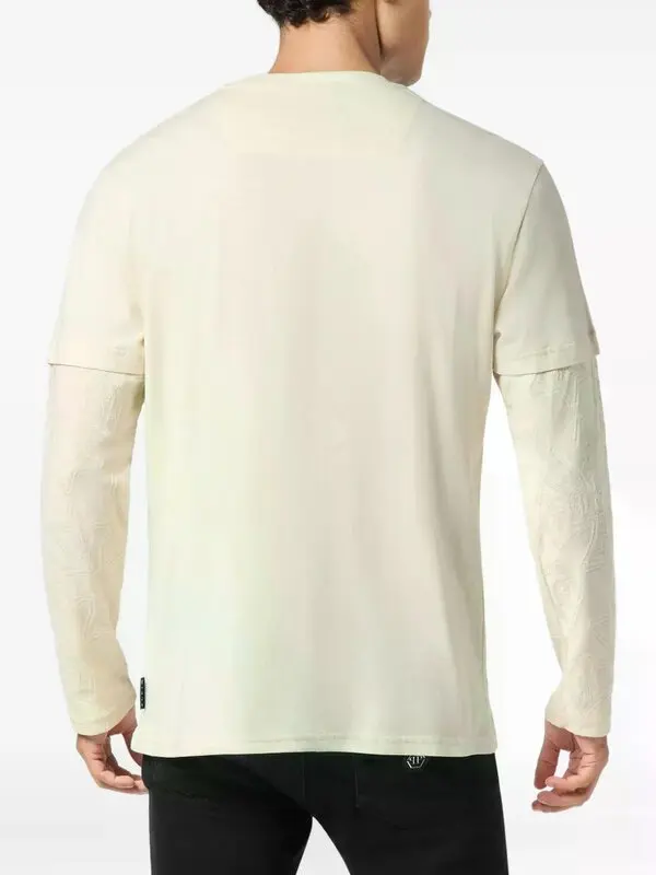 Philipp Plein Jacquard-crest Longsleeve T-shirt - Neutrals