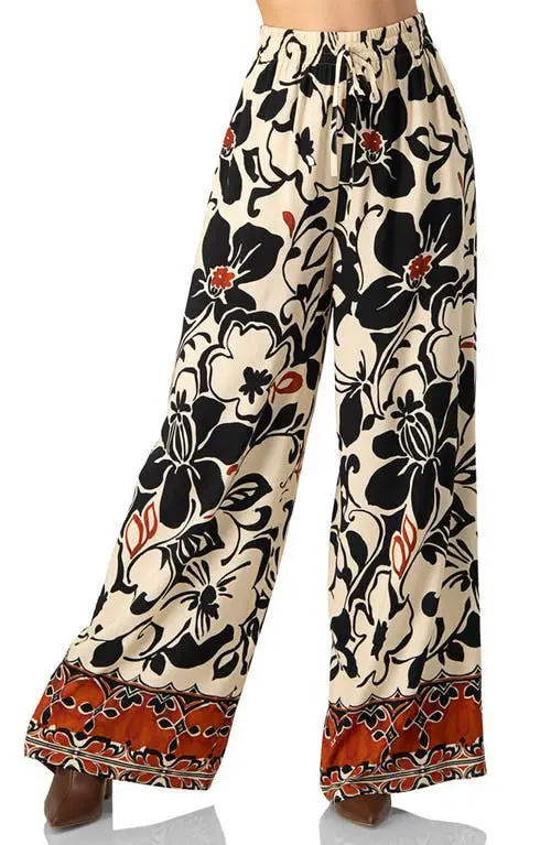 IVONNE Floral Print Wide Leg Trousers - Multicolor