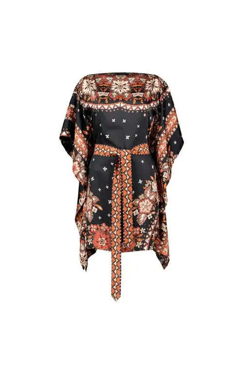 IVONNE Floral Print Mini Dress With Ribbon