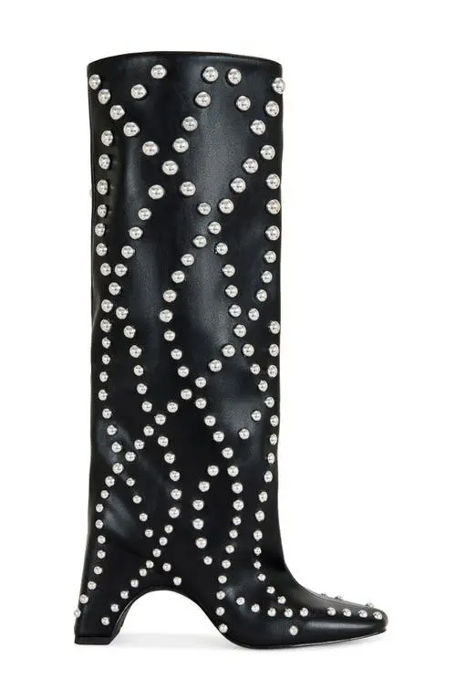 AZALEA WANG Virgile Studded Knee High Boots