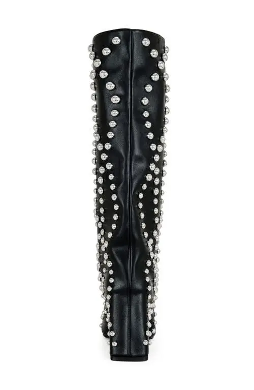 AZALEA WANG Virgile Studded Knee High Boots