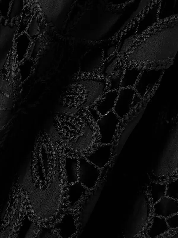 Aje Atlas Asymmetric Ribbed-Knit And Guipure Lace Midi Dress In Black - 40%  Off | Editorialist