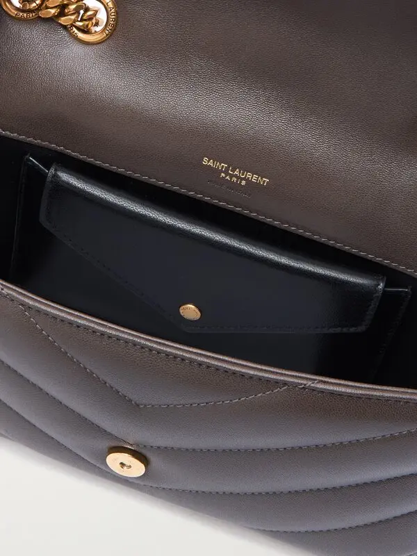 Saint Laurent Loulou Matelassé Leather Shoulder Bag - Brown