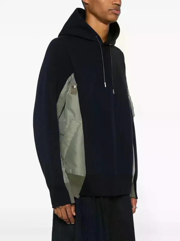 Sacai Panelled Drawstring Hoodie
