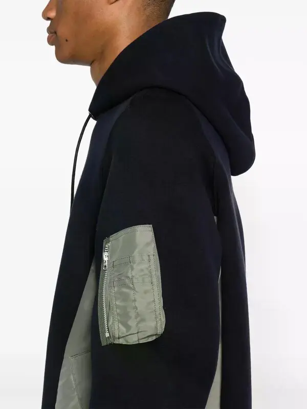 Sacai Panelled Drawstring Hoodie