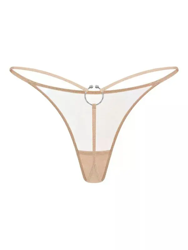 ZHILYOVA Ring-detail Thong - Neutrals