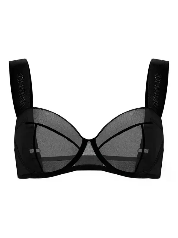 ZHILYOVA The Unnamed 9 Mesh-panelled Bra - Black