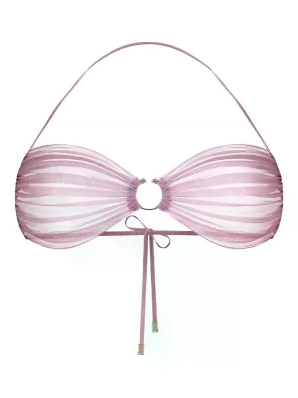 ZHILYOVA Icon Ring-detail Halter Bra - Pink