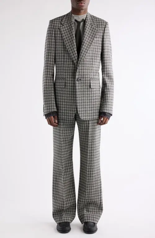 Acne Studios Palvin Check Wool Mouline Trousers - Black/white
