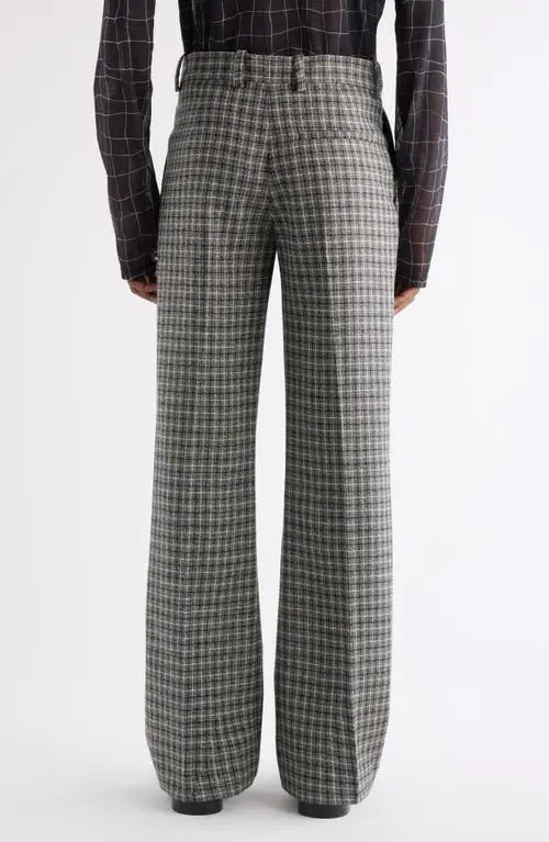 Acne Studios Palvin Check Wool Mouline Trousers - Black/white