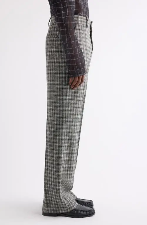 Acne Studios Palvin Check Wool Mouline Trousers - Black/white