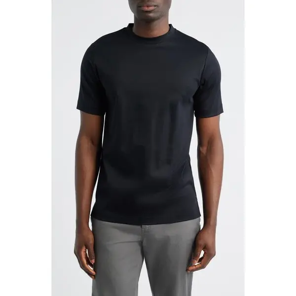 AURELIEN Aur1 Solid Cotton T-shirt - Black