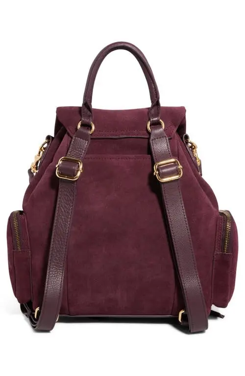 AIMEE Leather Backpack - Cherry Suede