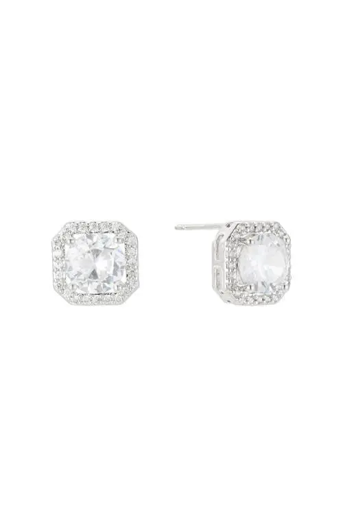 UNTAMED PETALS Adriana Crystal Stud Earrings - Silver