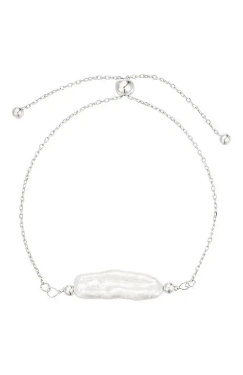 UNTAMED PETALS Bree Baroque Pearl Bracelet - Silver