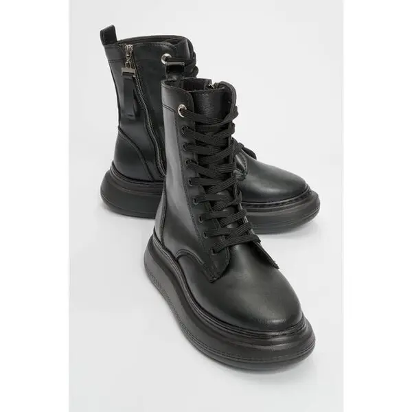 FOREVER & ALWAYS SHOES Nicolas Leather Combat Boot