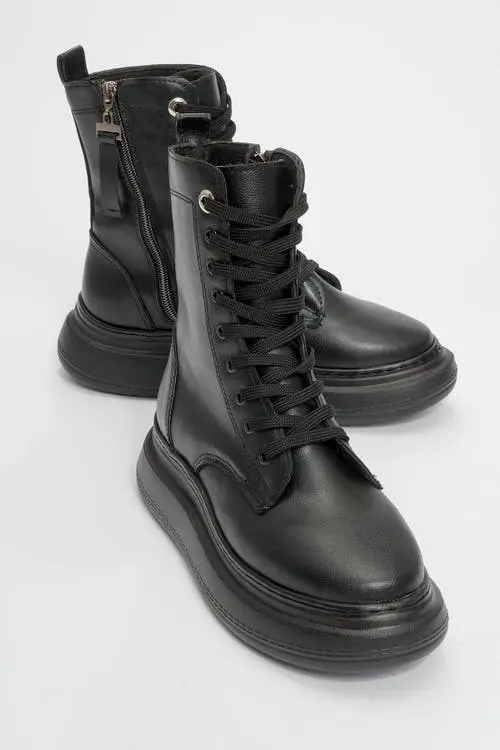 FOREVER & ALWAYS SHOES Nicolas Leather Combat Boot