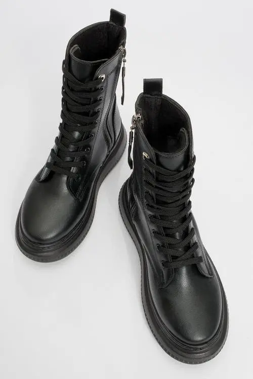 FOREVER & ALWAYS SHOES Nicolas Leather Combat Boot