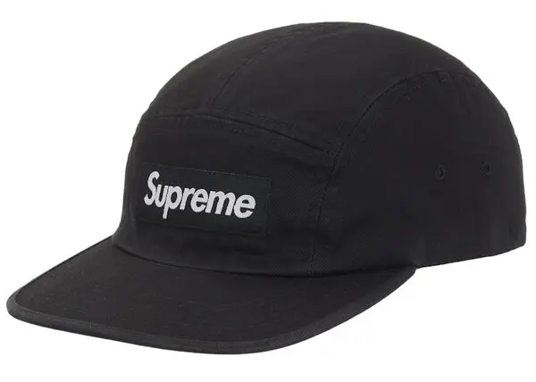 Supreme Washed Chino Twill Camp Cap - Black