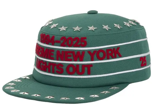 Supreme Stars Studded Pillbox Cap - Green