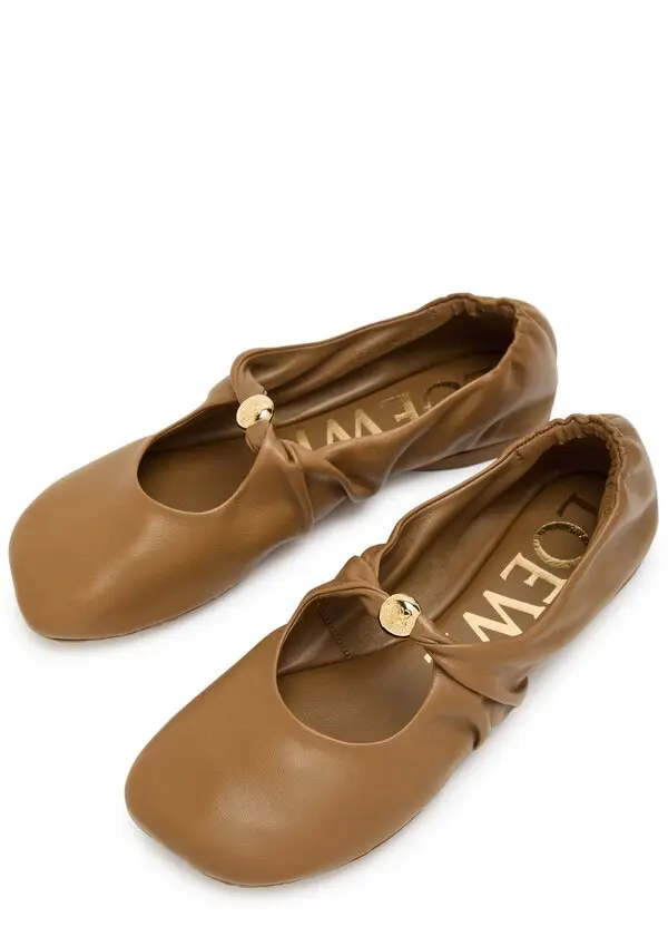 Loewe Pebble Leather Ballet Flats
