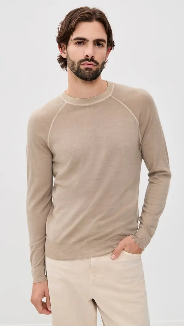 Fedeli Raglan Sleeve Crew Neck Sweater