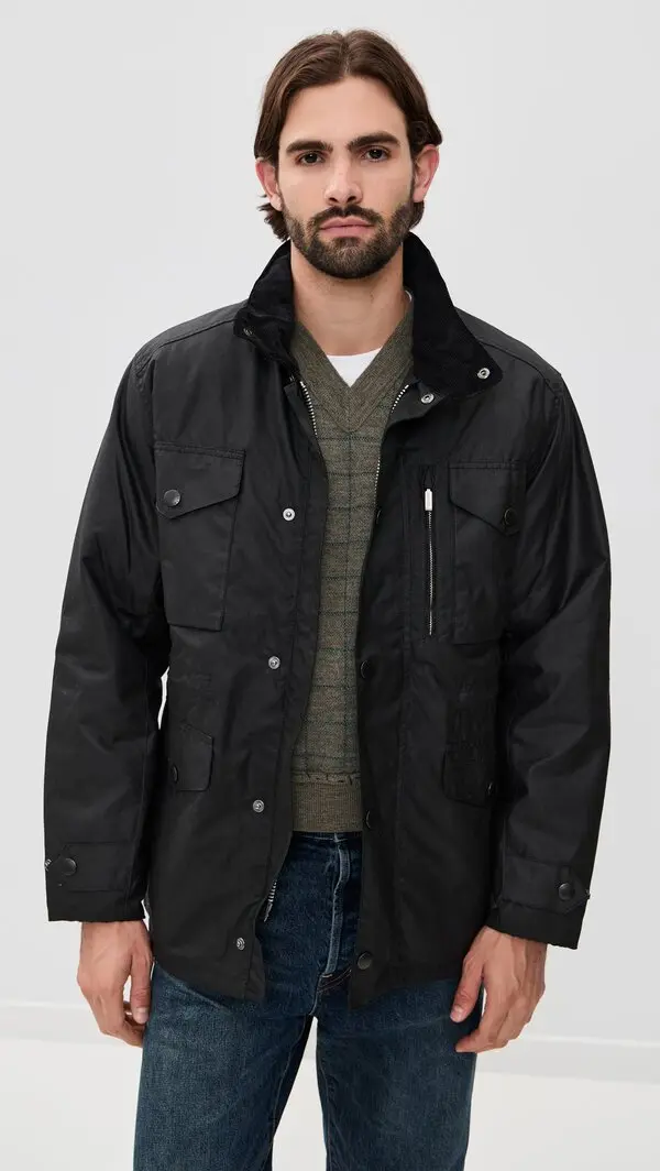 Barbour Sapper Wax Jacket - Black/Classic | Editorialist