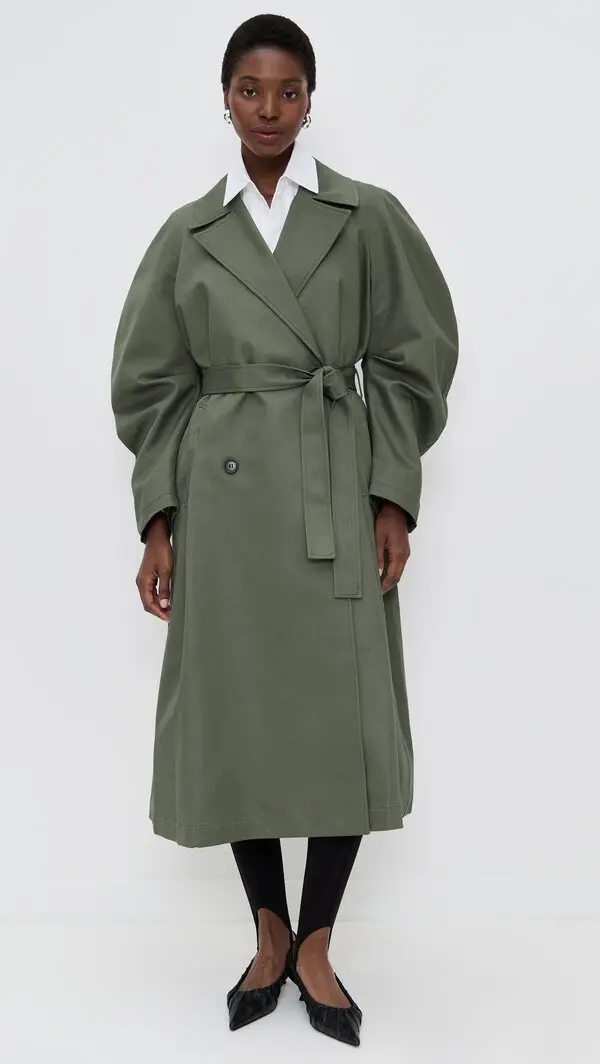MEIMEIJ Oversized Trench Coat With Round Sleeves