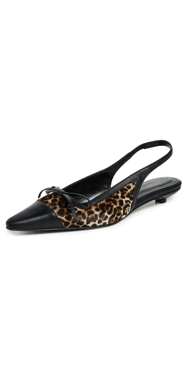 ANINE BING Zoey Slingback Heels - Leopard