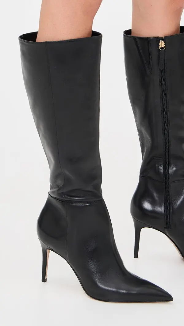 Schutz Mikki Up Leather Boots - Black