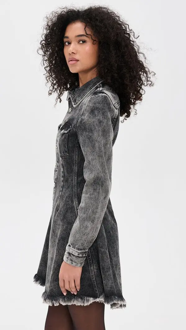 Marques' Almeida Acid Wash Denim Mini Dress In Black Acid Wash - 75% Off |  Editorialist