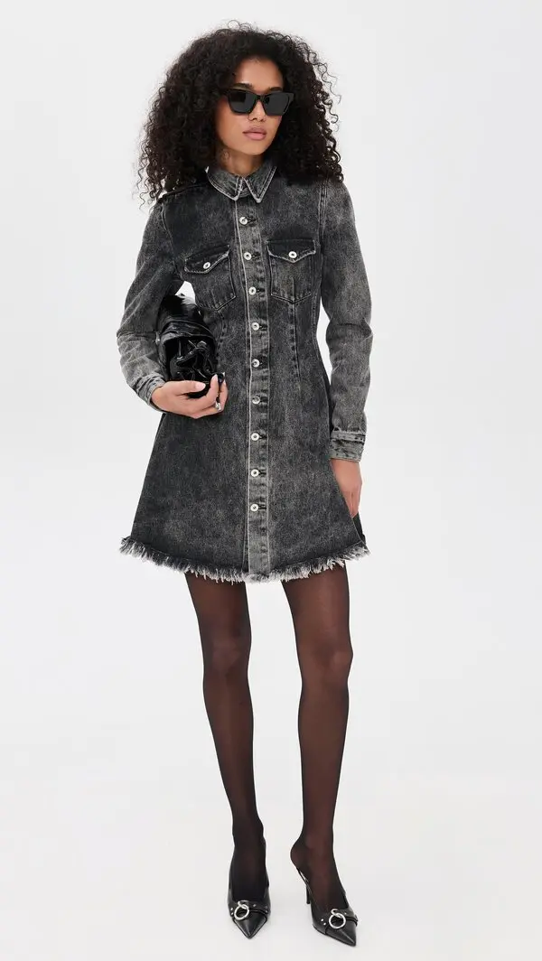 white christmas dresses Acid Wash Denim Dress S Black Acid by Lane 201 main image 1