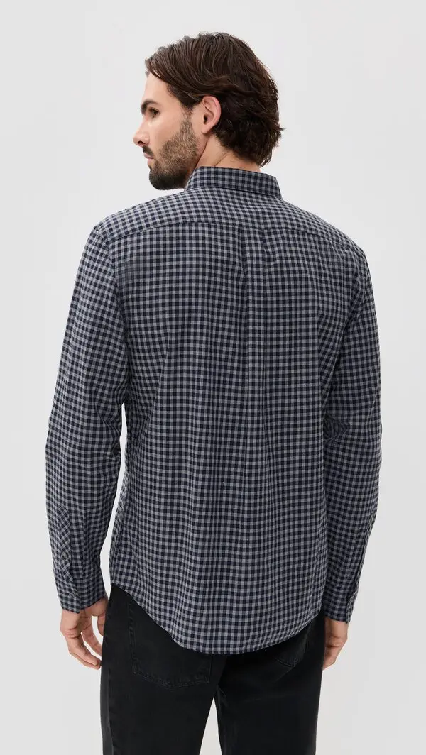 Billy Reid Plaid Check Hutcheson Sport Shirt - Navy/grey