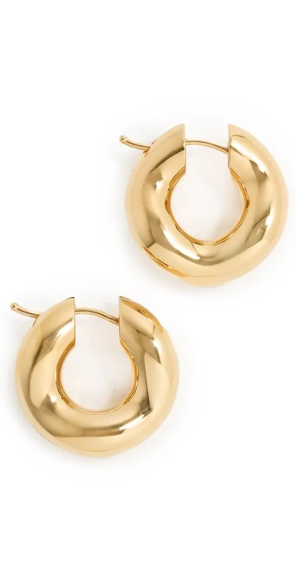 Charlotte Chesnais Wave Blow Hoop Earrings - Vermeil