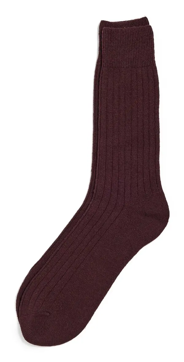 Nn07 Wool Cashmere Rib Socks - Demitasse