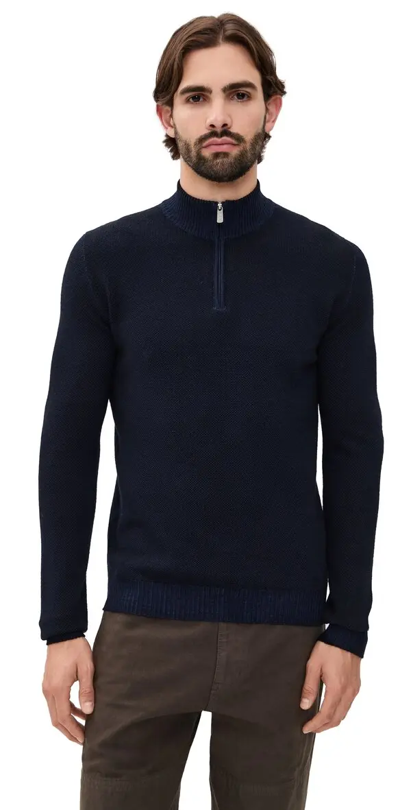 Fedeli Honeycomb Quarter Zip Sweater