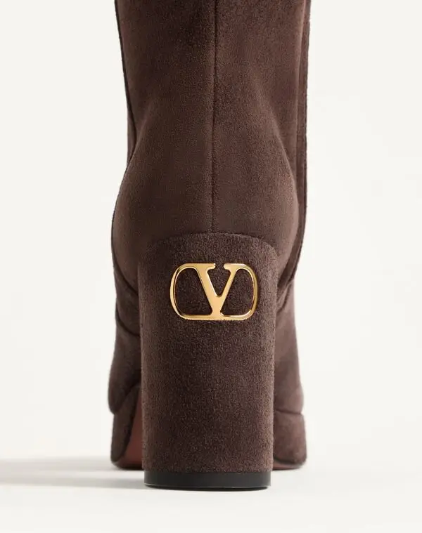 Valentino Garavani Fawcette Platform Leather Boots - Ebony