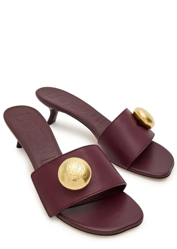 Loewe Pebble 45 Leather Mules