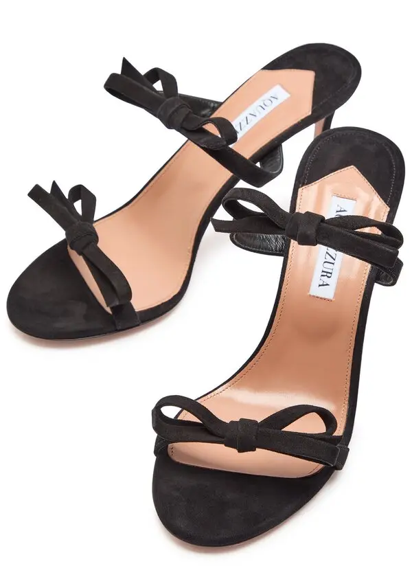 AQUAZZURA Soave 85 Suede Sandals