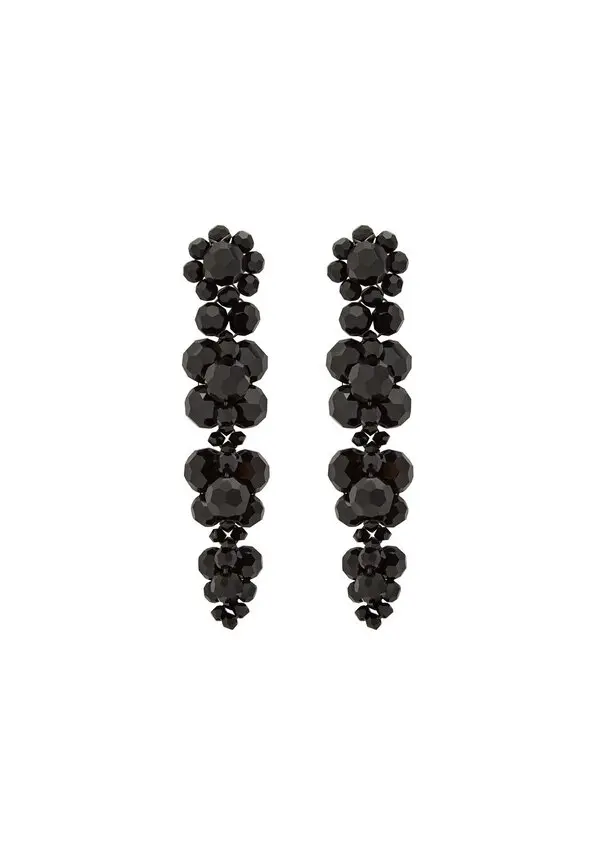 Simone Rocha Cluster Crystal-embellished Drop Earrings - Black