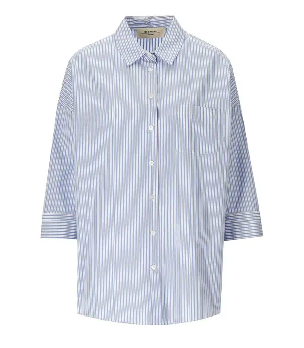 Max Mara Giralda Striped Cotton Poplin Shirt
