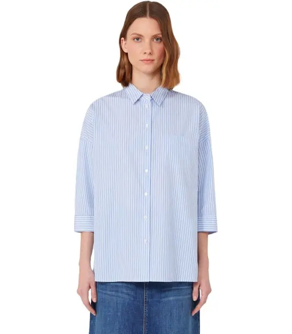 Max Mara Giralda Striped Cotton Poplin Shirt