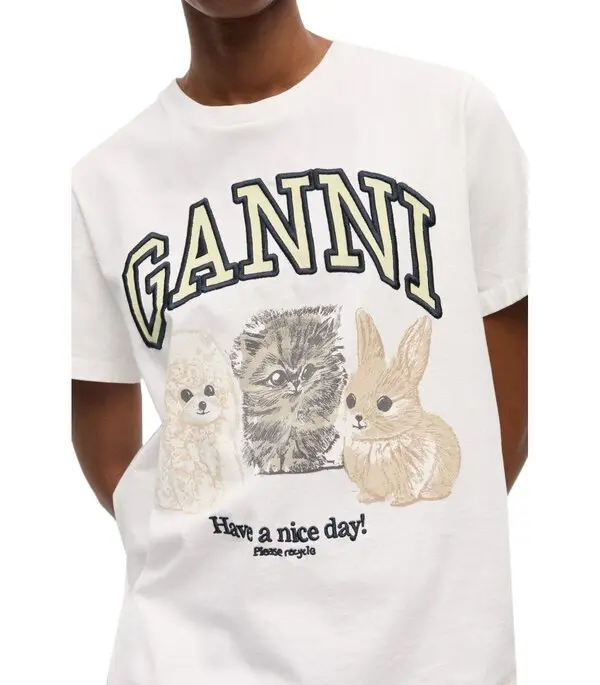 GANNI Animals T-shirt