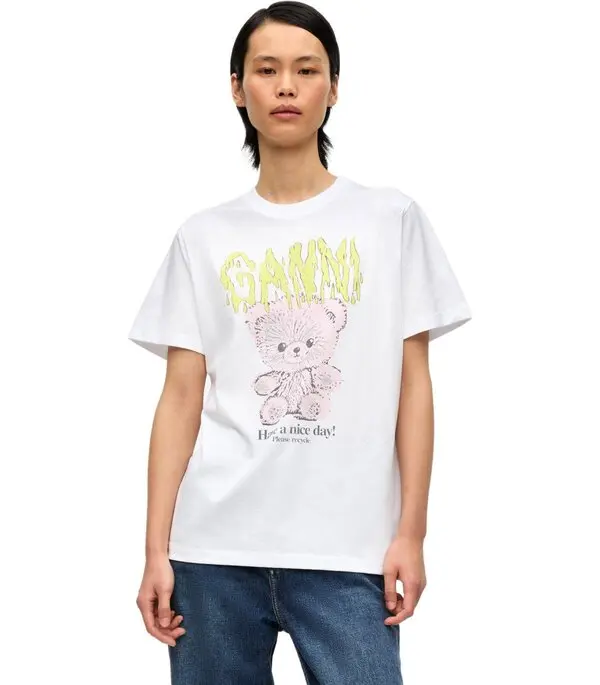 GANNI Relaxed Fit Cotton T-shirt